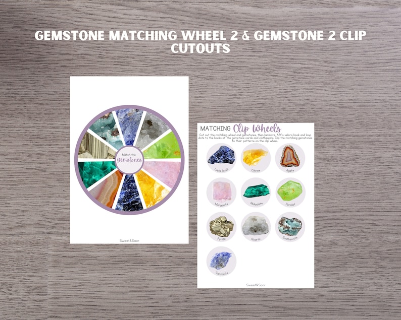 Gemstone Matching Wheel: Nature Pattern Activity (digital Download) - Etsy