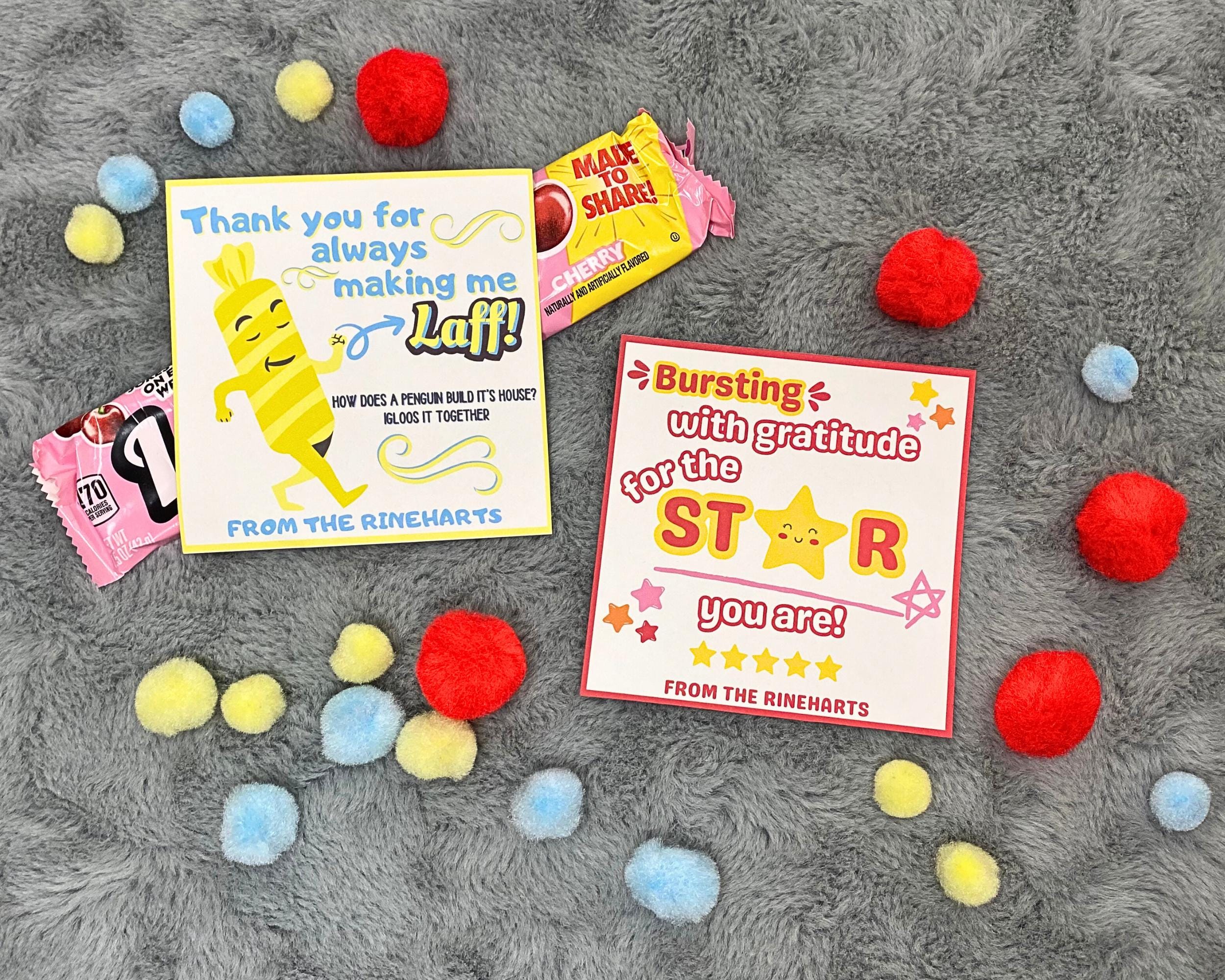 Printable Candy Gram Gift Tags: Teacher & Employee Appreciation ...