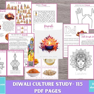 DIWALI Unit Study, Diwali Printable Activities, Cultural Celebrations ...