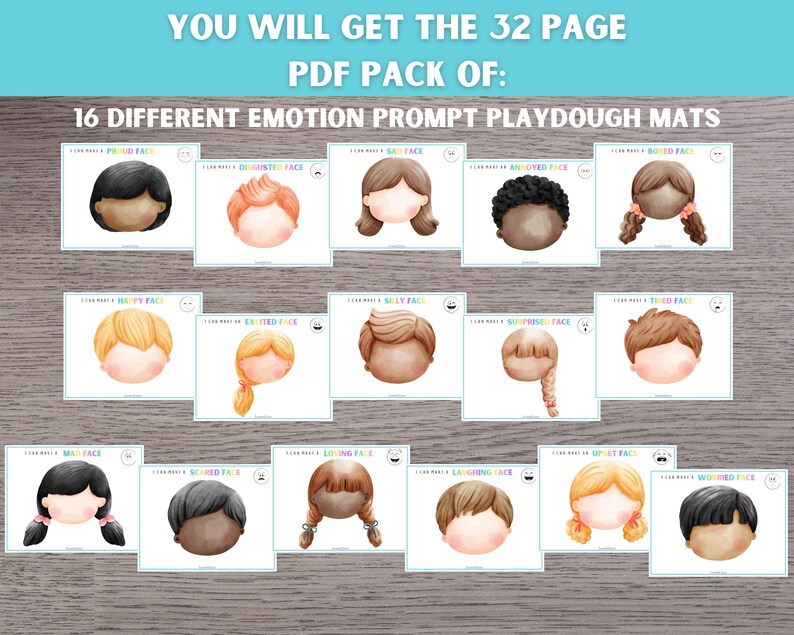 Emotions Play Dough Mats, Preschool Printable, Feelings Play Doh Mats ...