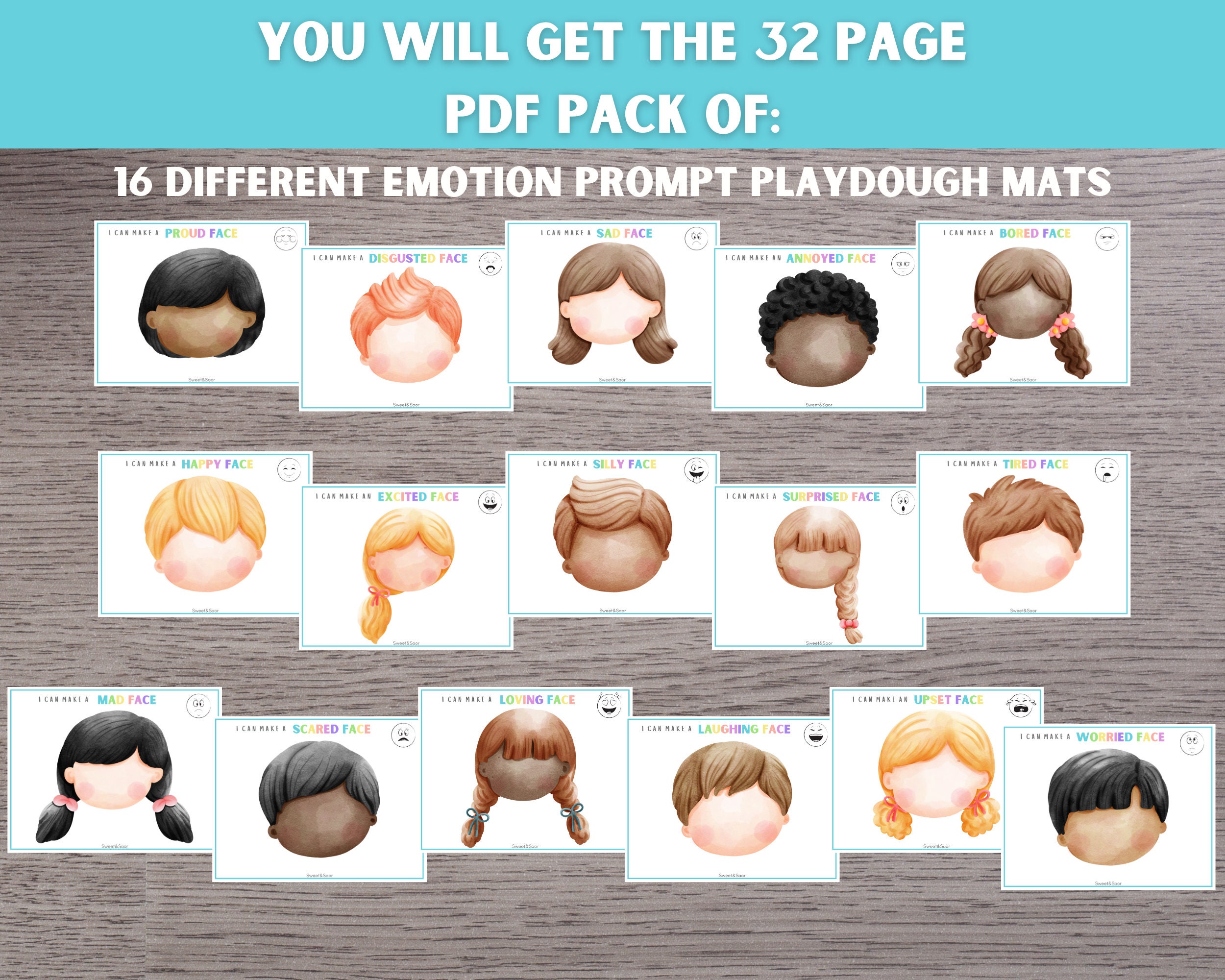 Emotions Play Dough Mats, Preschool Printable, Feelings Play Doh Mats ...