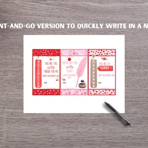 Printable Valentine Pencil Holder Cards: Editable Classroom Gift Tags ...