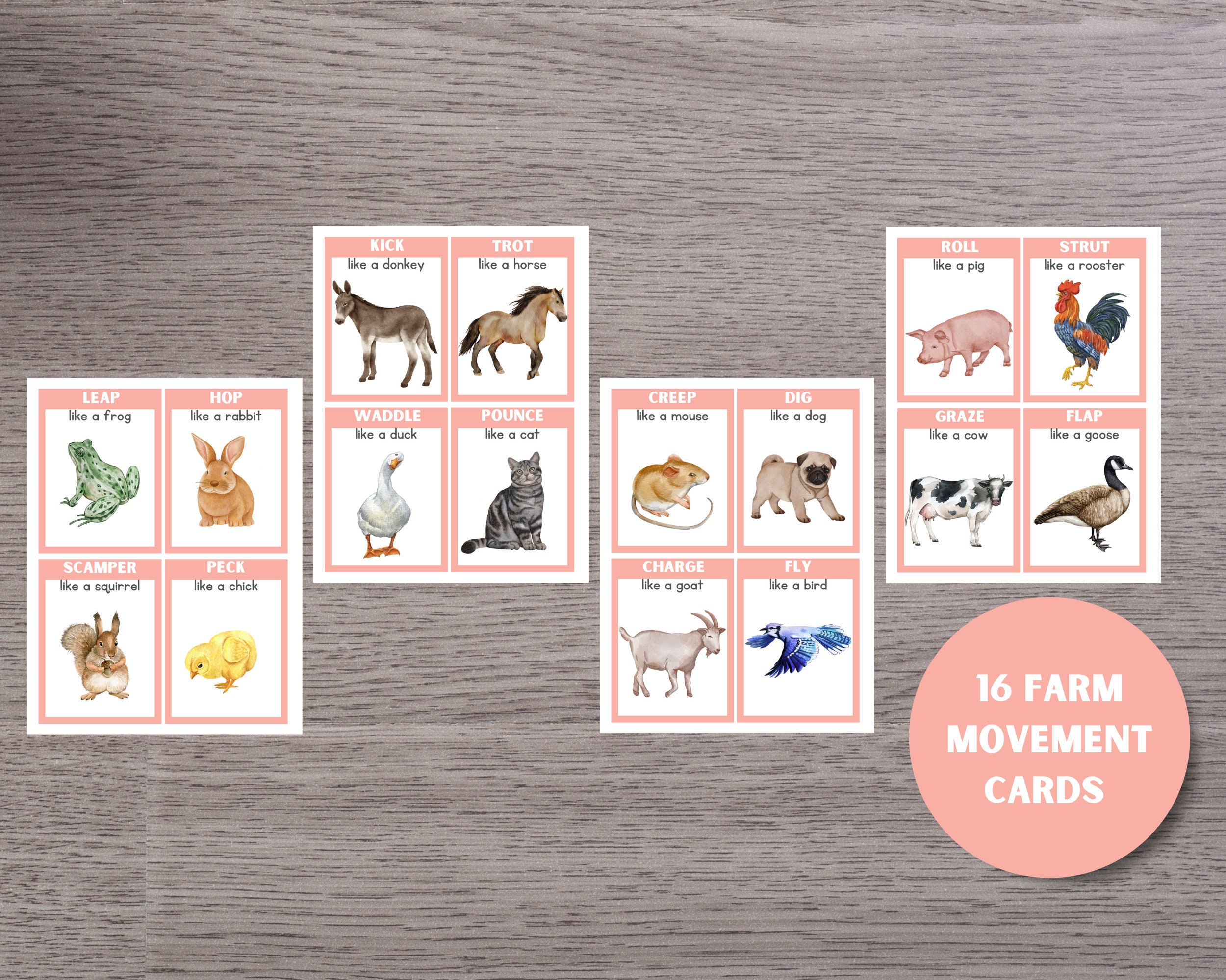 Kids Movement Cards, Printable Movement Card Bundle, Calming Activity ...