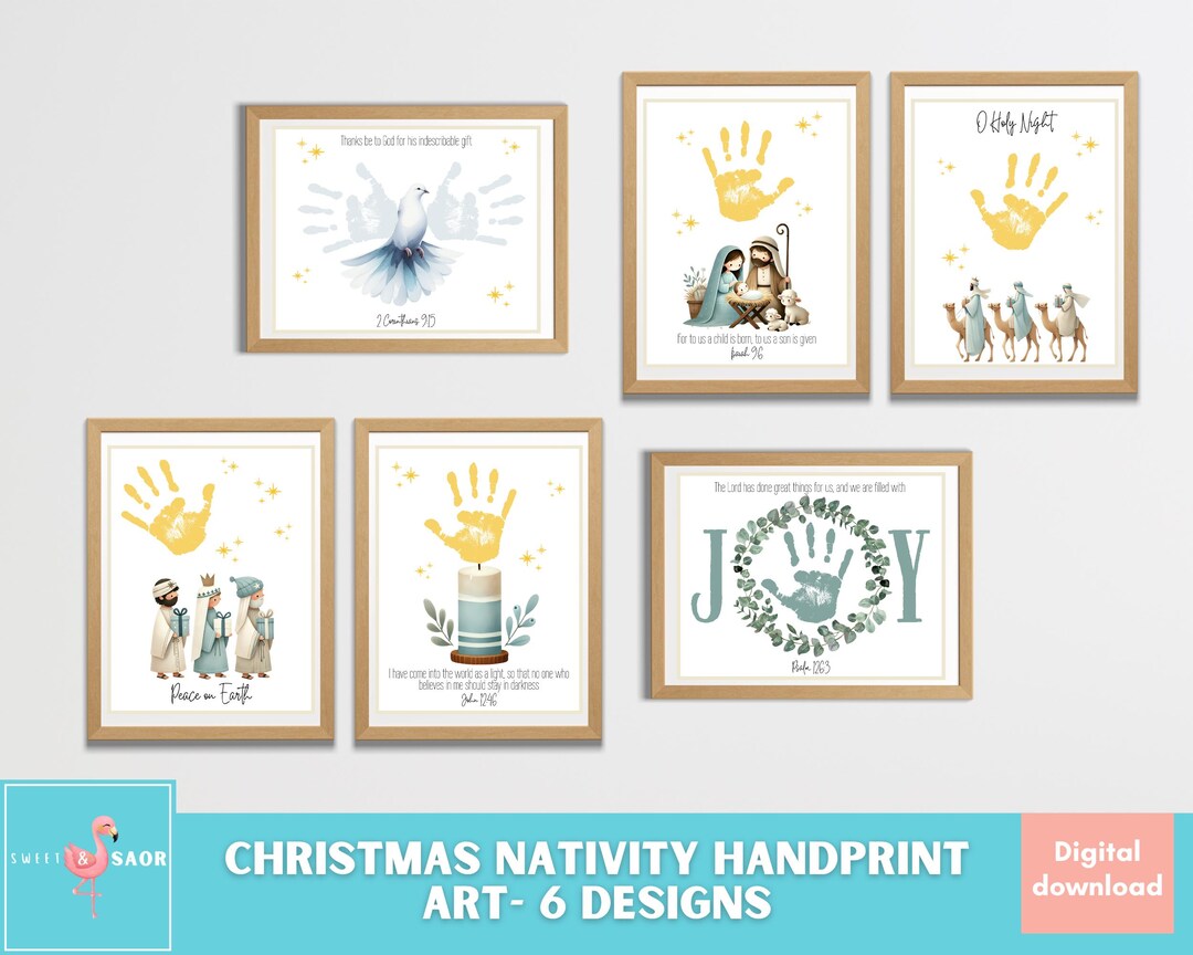 Christmas Nativity Handprint Art: Sunday School Craft (PDF Download) - Etsy