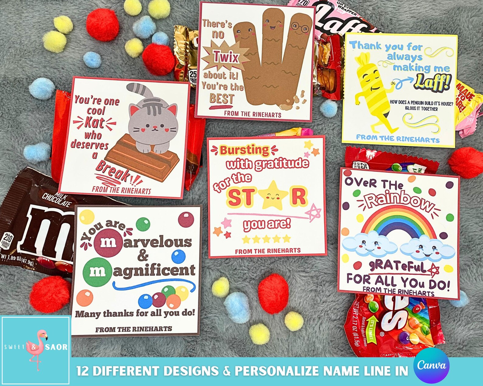 Printable Candy Gram Gift Tags: Teacher & Employee Appreciation ...