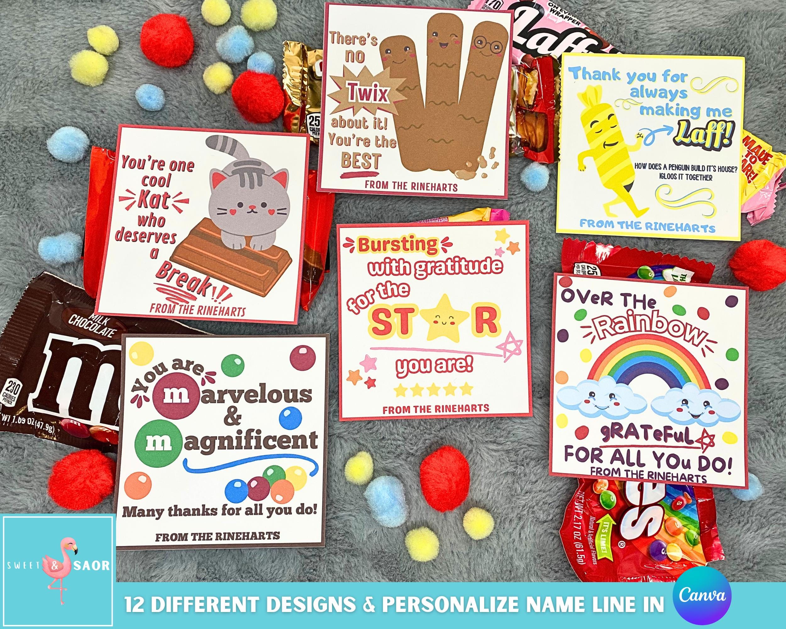 Printable Candy Gram Gift Tags: Teacher & Employee Appreciation ...