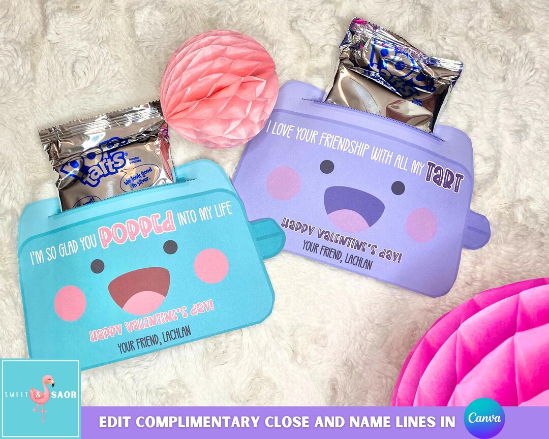 Printable Pop Tart Valentine's Day Cards: Classroom Gift Exchange (PDF ...