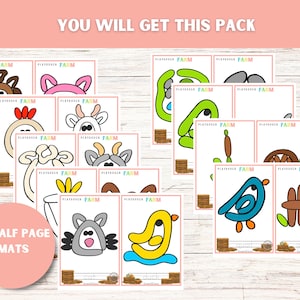 Farm Animal Play Doh Mats, Playdough Mats, Printable Play Doh Toddler ...