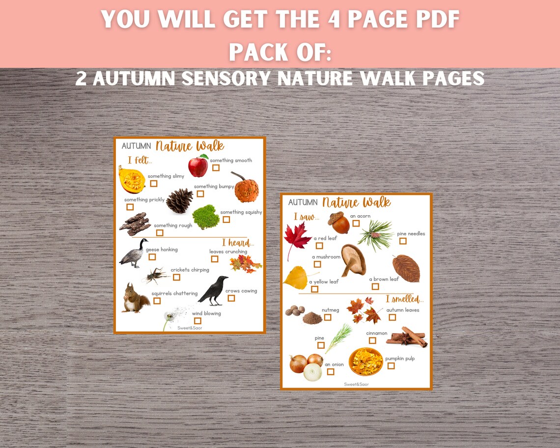 Autumn Scavenger Hunt Printable, Fall Nature Walk, Outdoor Sensory ...