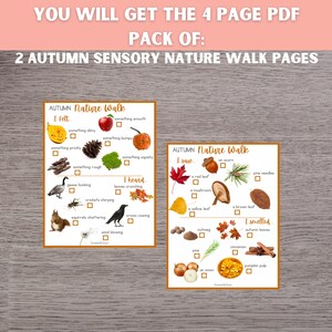 Autumn Scavenger Hunt Printable, Fall Nature Walk, Outdoor Sensory ...
