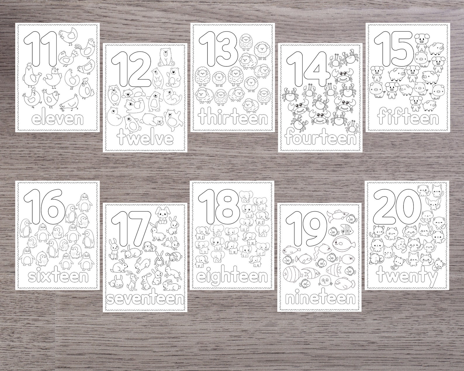 Numbers 1-20 Coloring Pages: Preschool Printable (digital Download ...