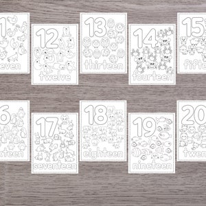Numbers 1-20 Coloring Pages: Preschool Printable (digital Download ...