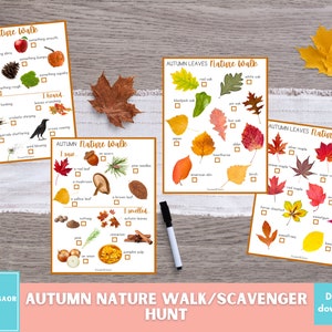 Autumn Scavenger Hunt Printable, Fall Nature Walk, Outdoor Sensory ...