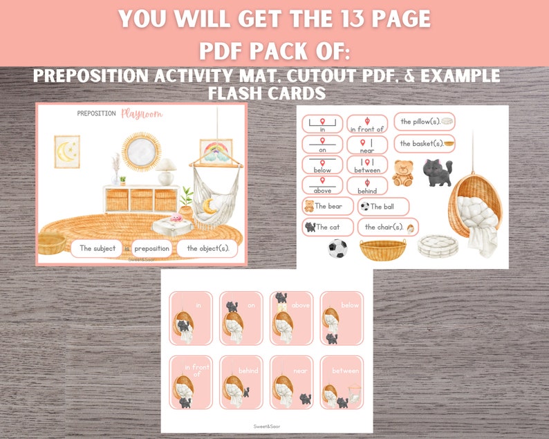 Prepositions Activity, Early Reading Printable, Positional Word Game ...