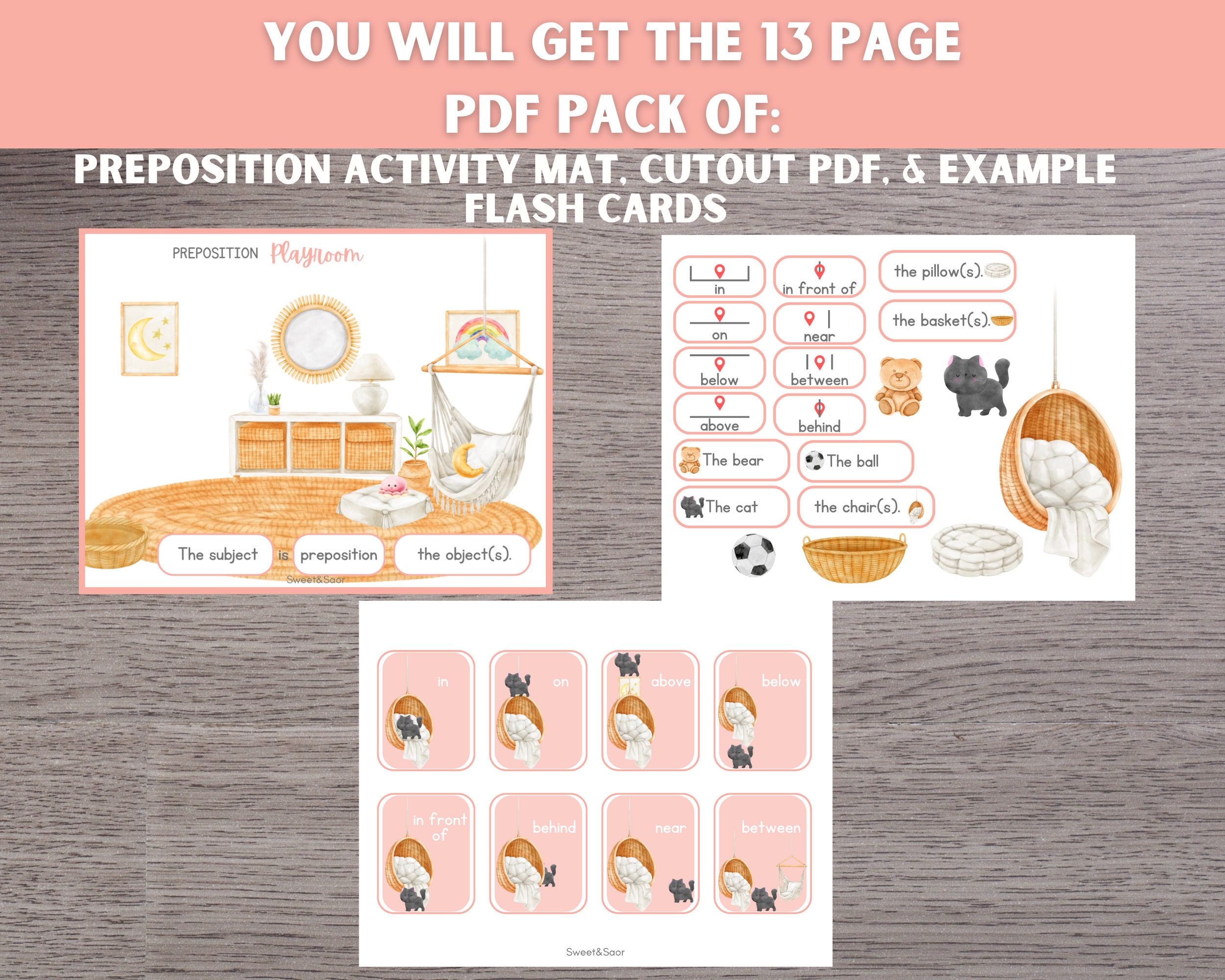 Prepositions Activity, Early Reading Printable, Positional Word Game ...