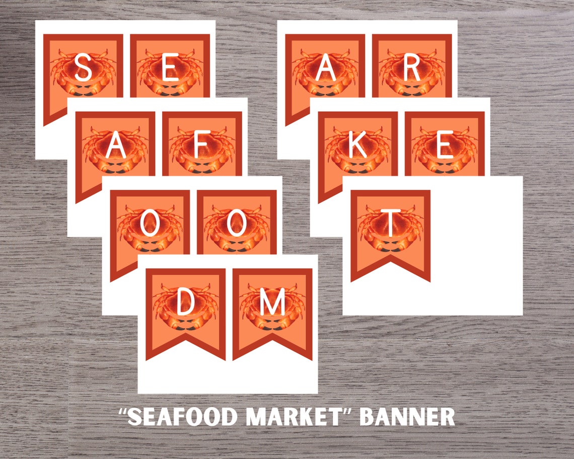 Seafood Market Dramatic Play, Fish Market Pretend Play Printable ...