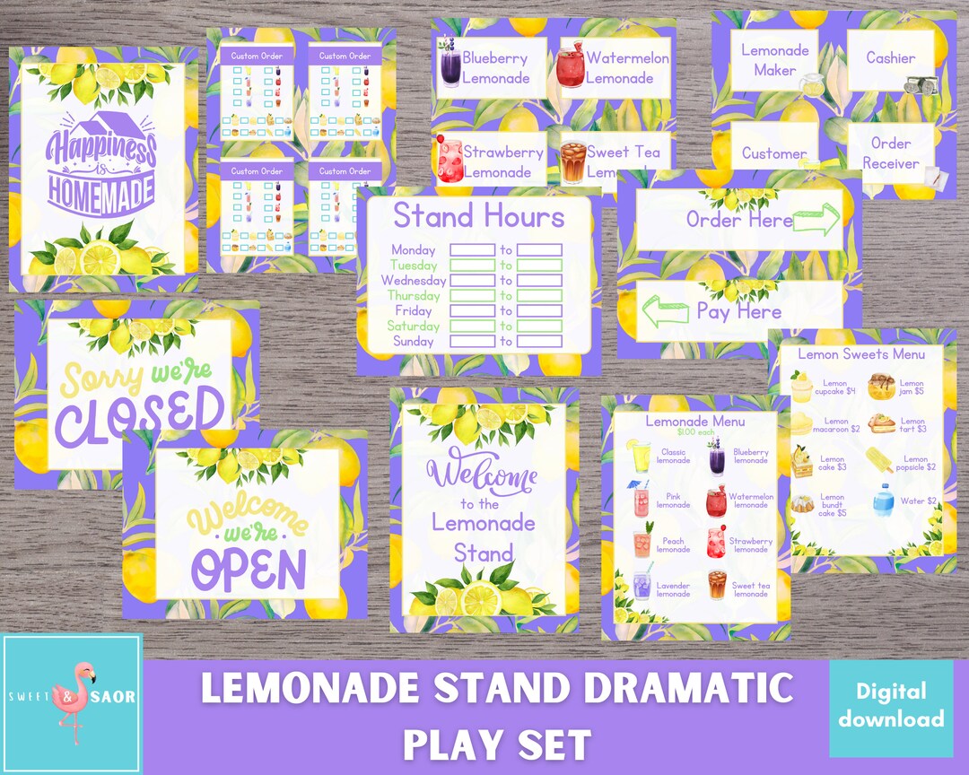 Lemonade Stand Dramatic Play, Pretend Play Printable, Classroom ...