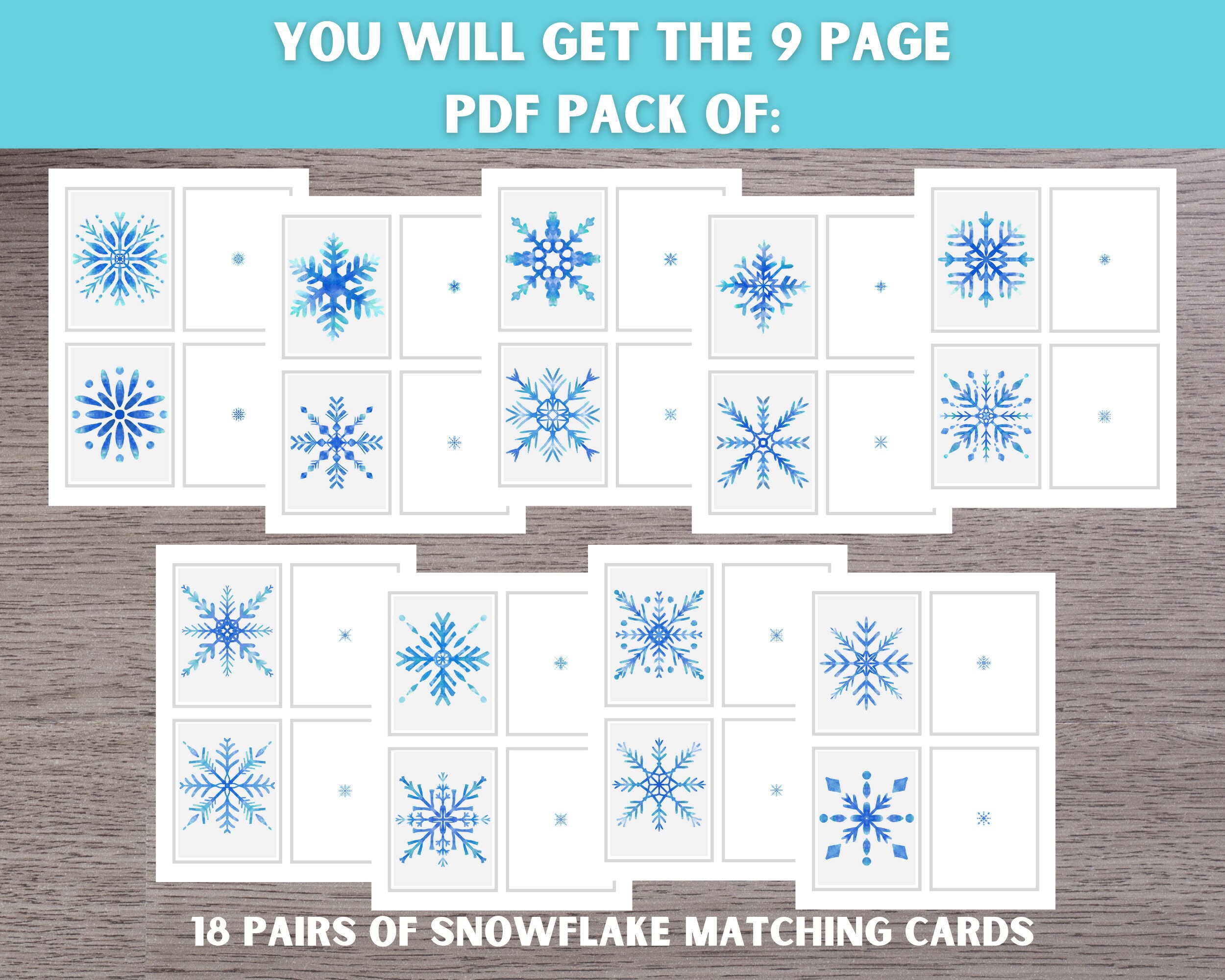 Snowflake Magnifying Match Game: Winter Montessori Activity (digital ...