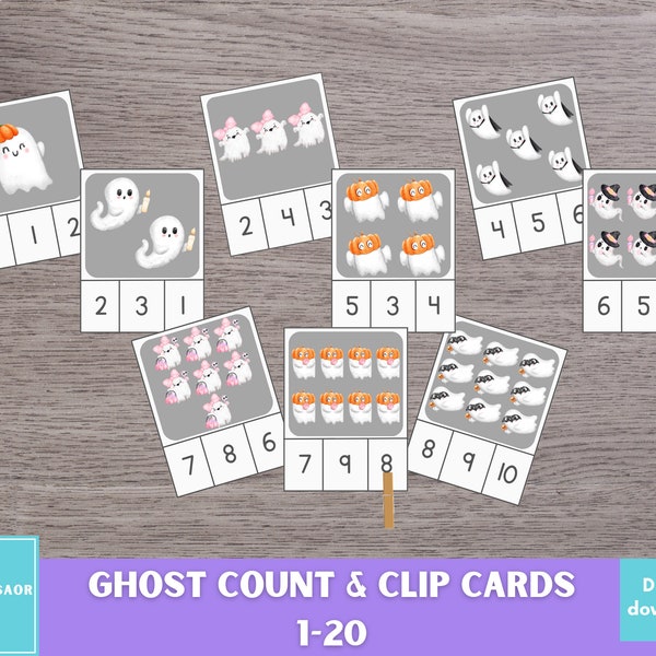Count and Clip Cards - Etsy