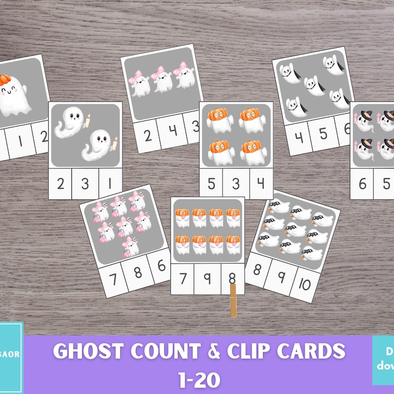 Count and Clip Cards - Etsy