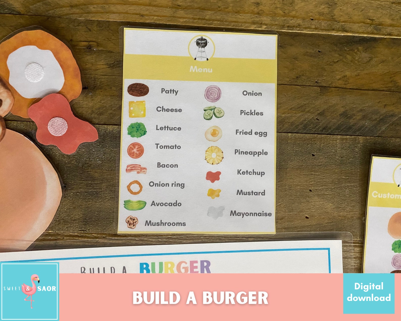 Build A Burger, Pretend Play, Preschool Printable, Kindergarten ...