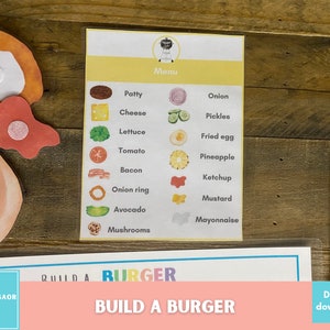 Build A Burger, Pretend Play, Preschool Printable, Kindergarten ...