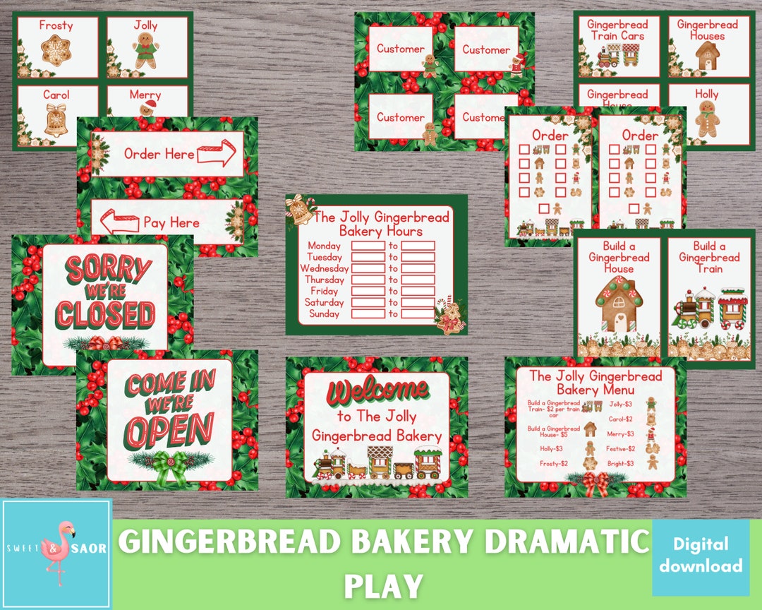 Gingerbread Bakery Pretend Play, Winter Dramatic Play, Classroom ...