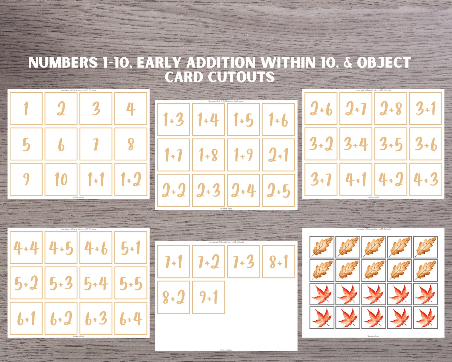 Autumn Leaves Ten Frame: Preschool Math Activity (PDF Download) - Etsy