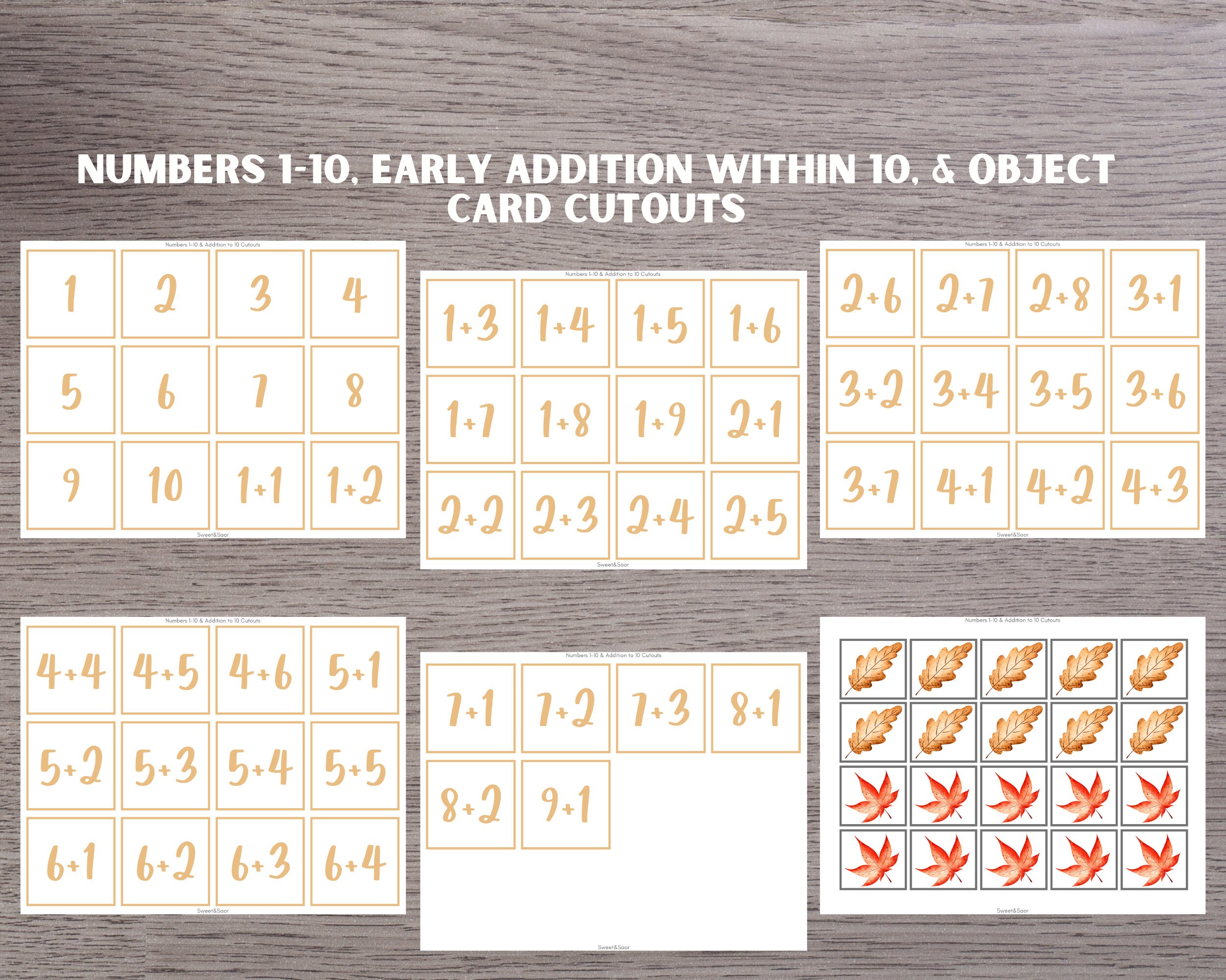 Autumn Leaves Ten Frame: Preschool Math Activity (PDF Download) - Etsy
