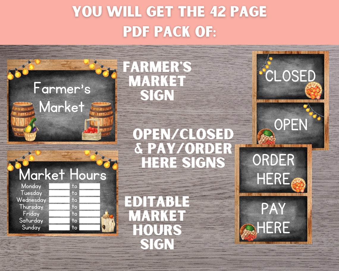 Farmer's Market Pretend Play Printable, Farmer's Market Dramatic Play ...