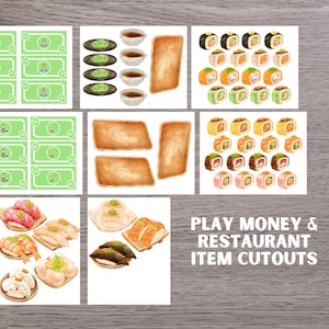 Sushi Restaurant Dramatic Play Set: Printable Pretend Play (PDF ...