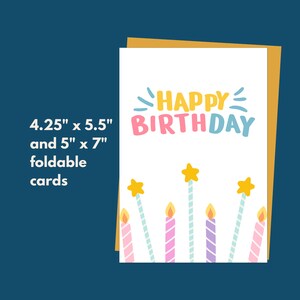 Set of 4 Printable Birthday Cards - Foldable Birthday Cards - Happy ...