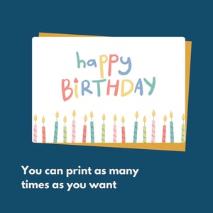 Set of 4 Printable Birthday Cards - Foldable Birthday Cards - Happy ...