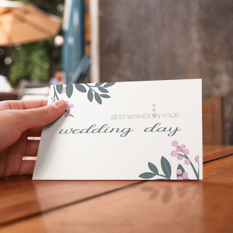Wedding Card Printable Card for Wedding Best Wishes on Your Wedding Day ...
