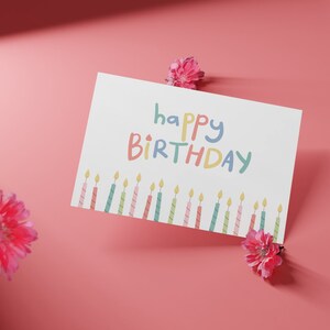 Set of 4 Printable Birthday Cards - Foldable Birthday Cards - Happy ...