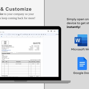 Editable Business Quotation Template. Google Docs Quotation. MS Word ...