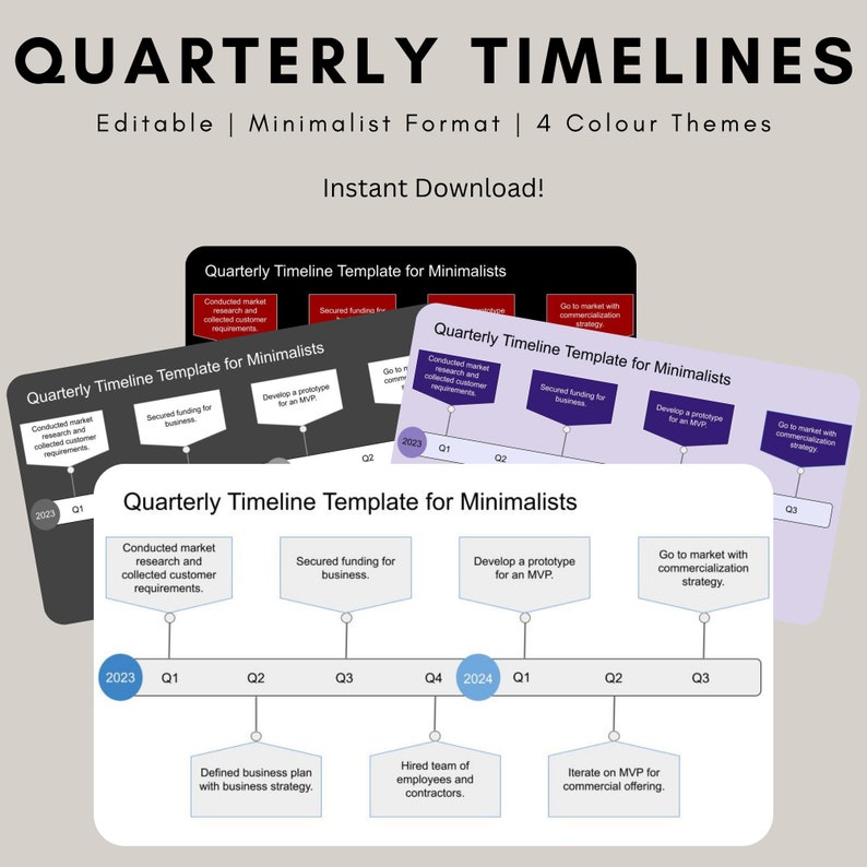 Quarterly Timeline Templates: Track Your Business or Career Goals ...
