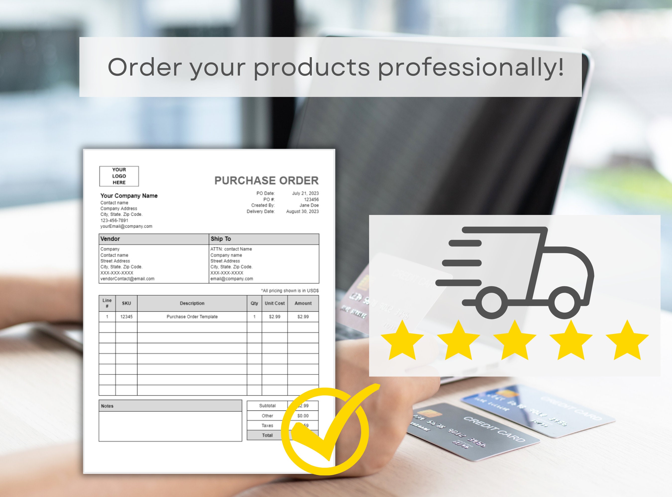 Purchase Order Template Word. Google Docs Purchase Order. Editable ...