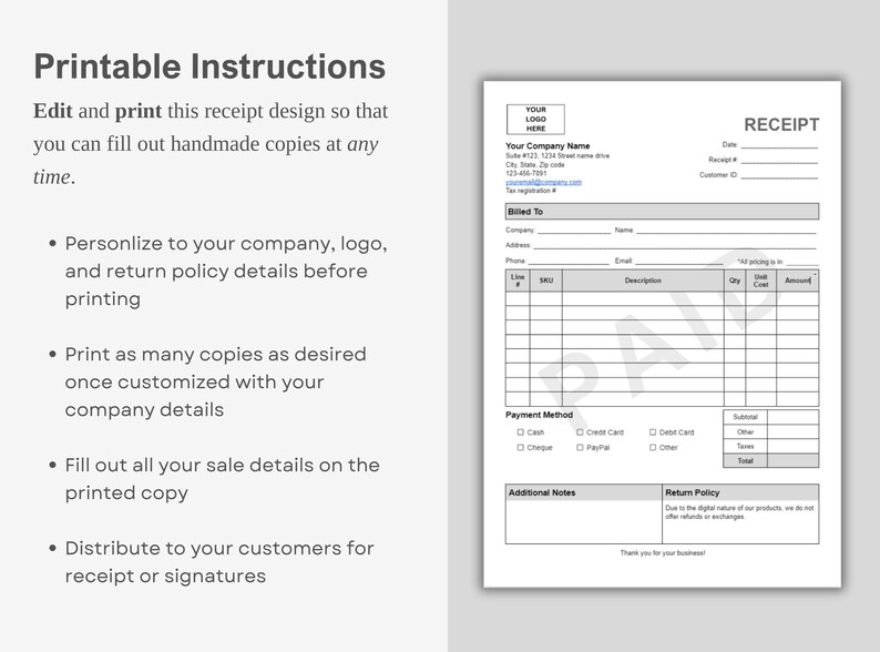 Receipt Template Word - Google Docs Receipt - Printable Receipt ...