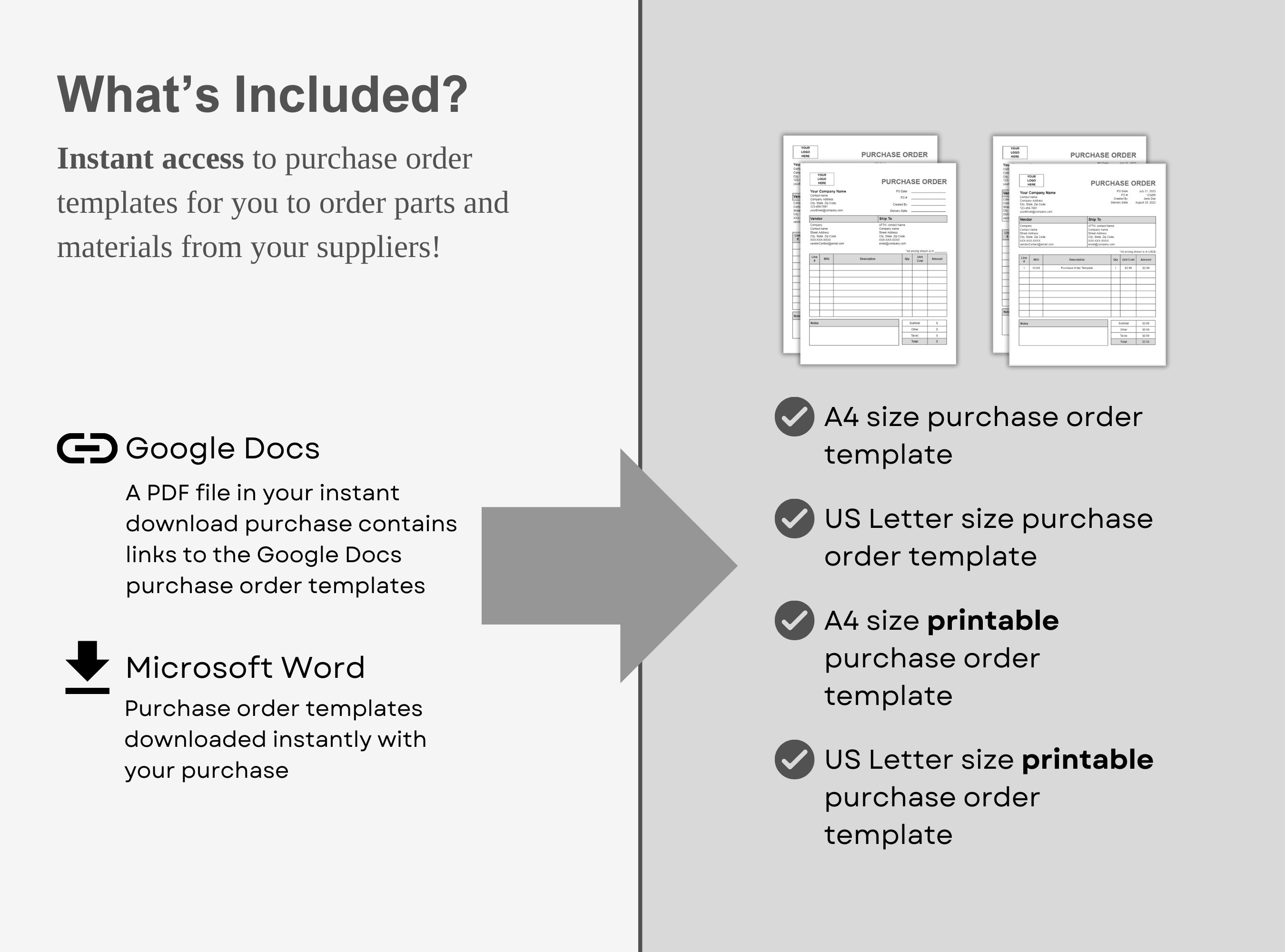 Purchase Order Template Word. Google Docs Purchase Order. Editable ...