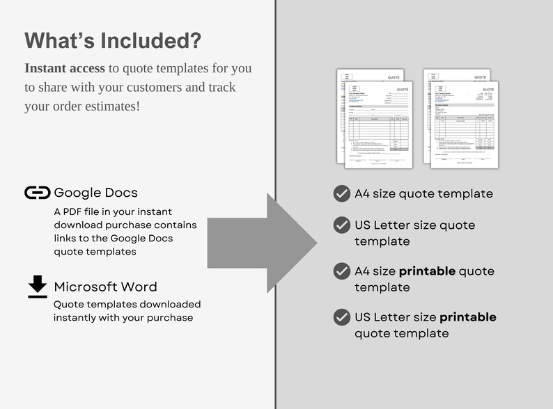 Editable Business Quotation Template. Google Docs Quotation. MS Word ...