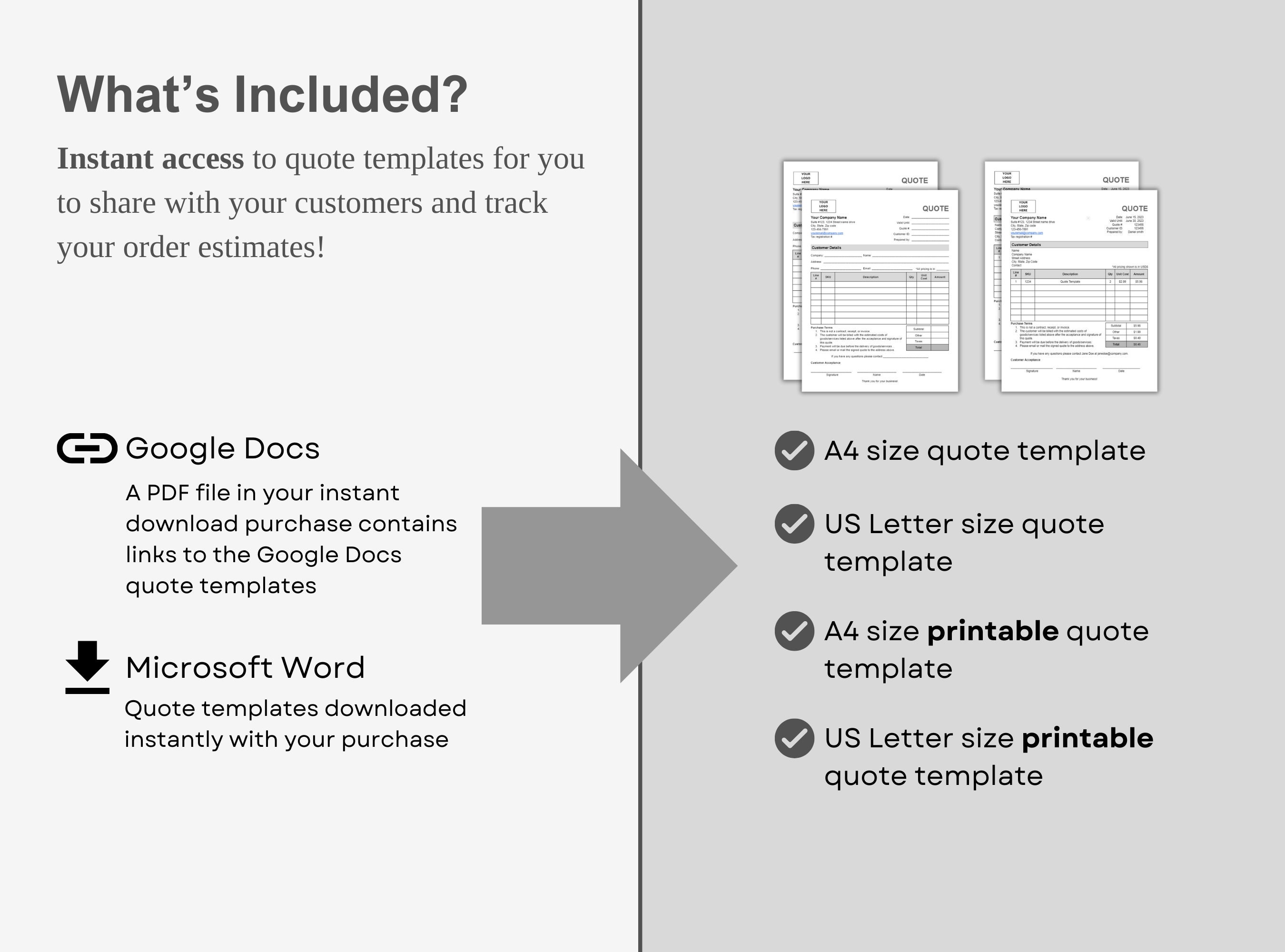Editable Business Quotation Template. Google Docs Quotation. MS Word ...
