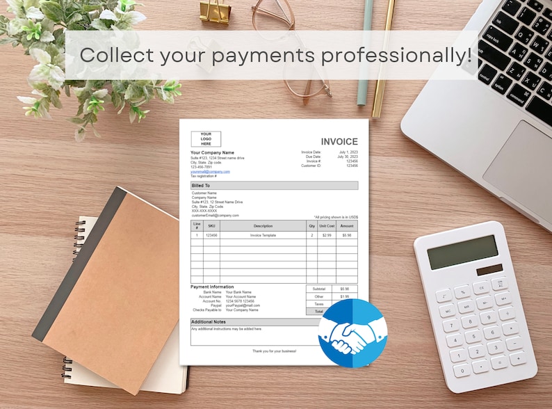 Invoice Template Word - Google Docs Invoice - Editable Business Invoice ...