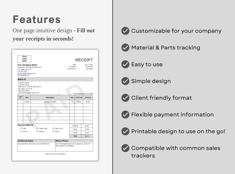 Receipt Template Word - Google Docs Receipt - Printable Receipt ...