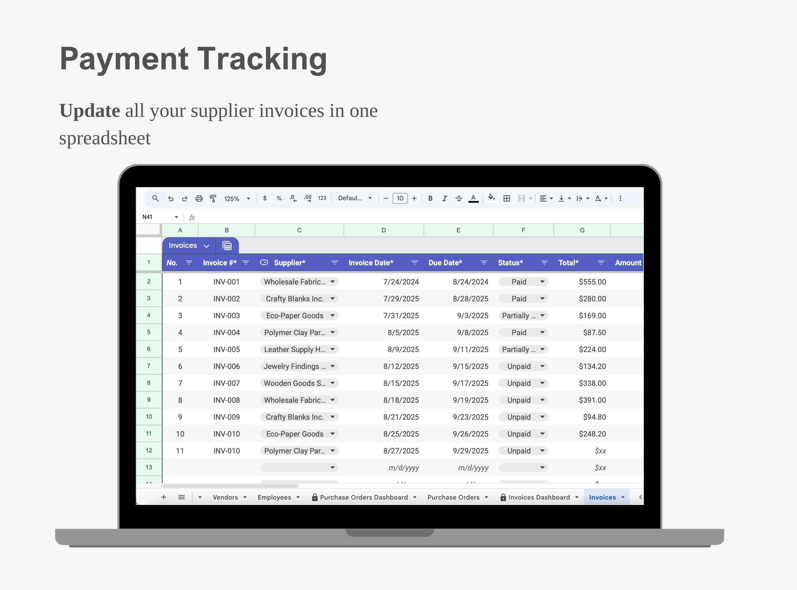 Purchase Order Tracker With Payment Tracking System | Order Delivery ...