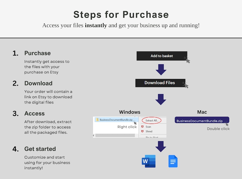 Small Business Starter Kit Templates Package for Word and Google Doc ...