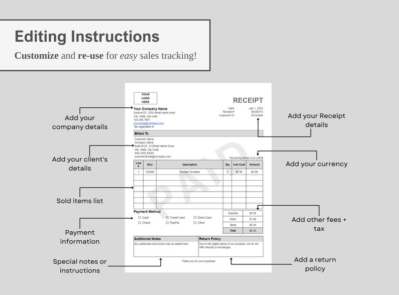 Receipt Template Word - Google Docs Receipt - Printable Receipt ...