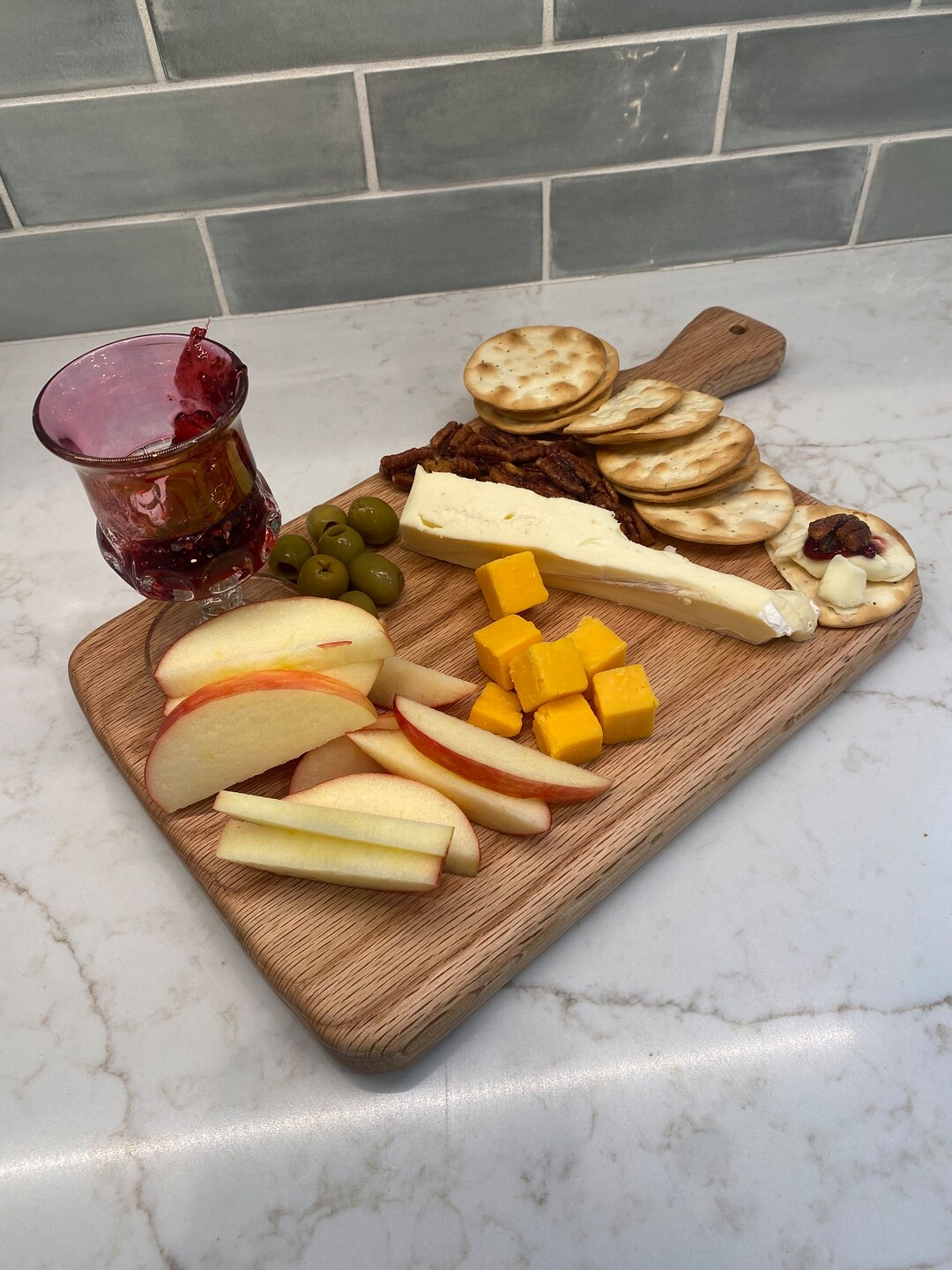 Handmade Charcuterie Board | Red Oak Cutlery Board | Hardwood Serving ...