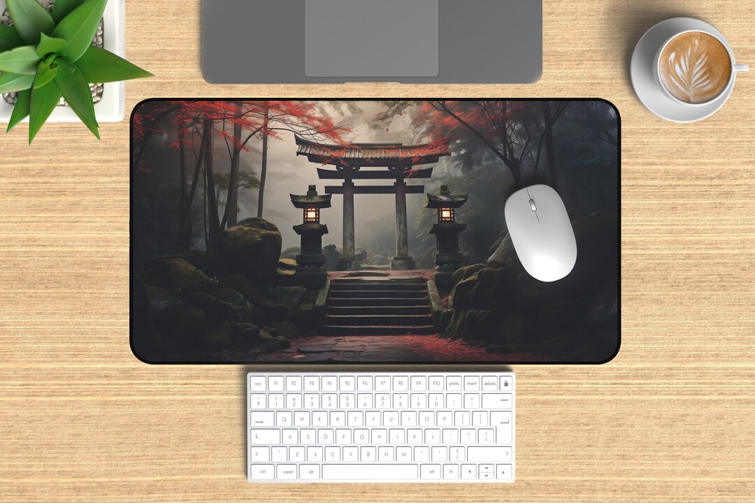 Japanese Shrine Desk Mat | Japan Home Office | Aesthetic Home Office ...