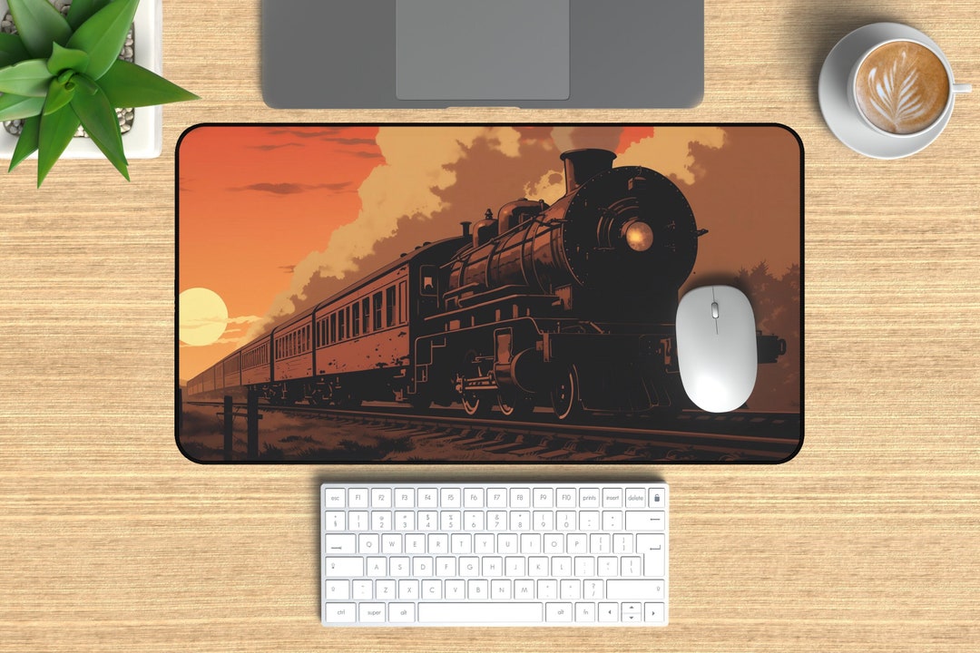 Vintage Anime Train Desk Mat | Anime Deskmat | Deskmat for an Aesthetic ...
